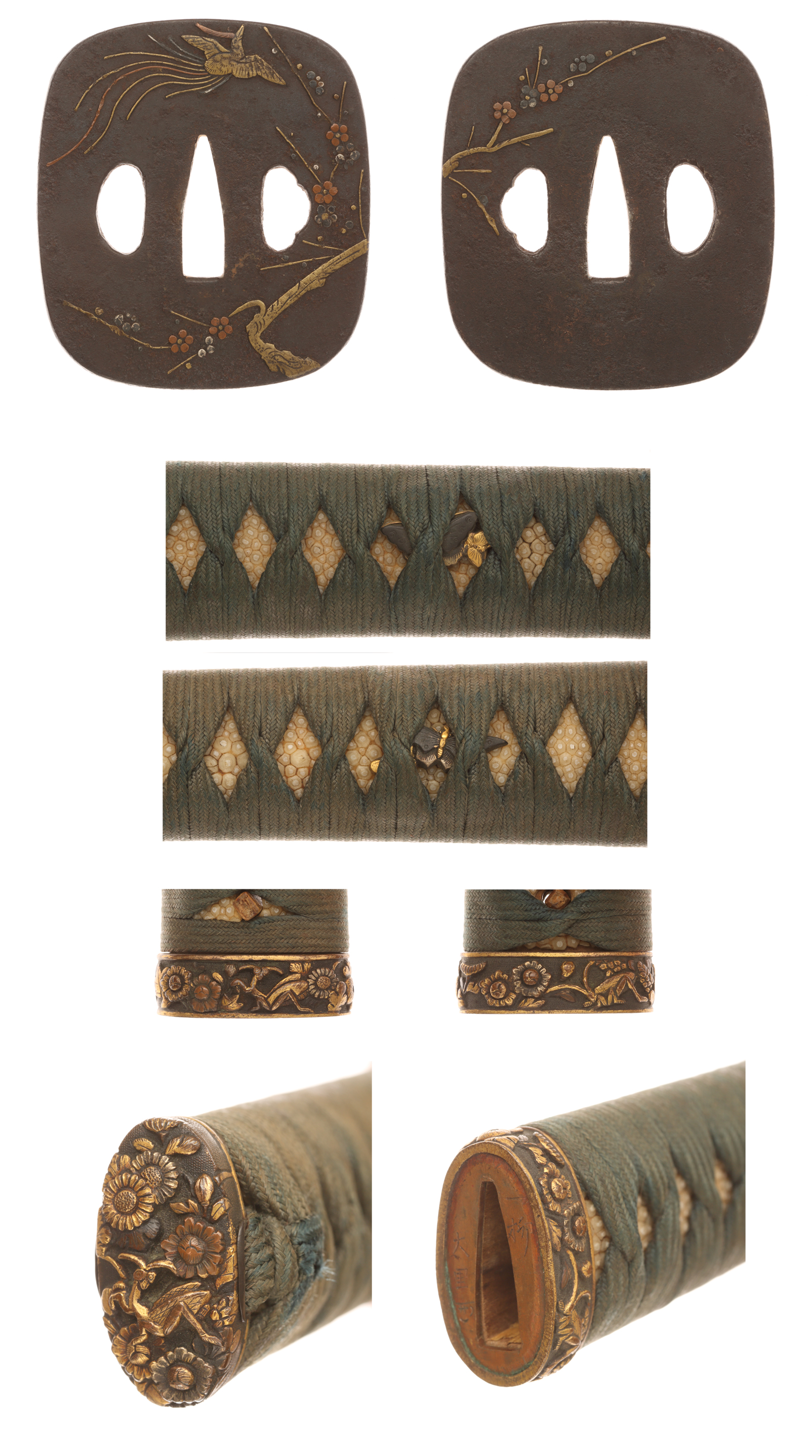 Japanese sword Touken Komachi sword fittings Tsuba Kozuka Menuki Fuchi ...